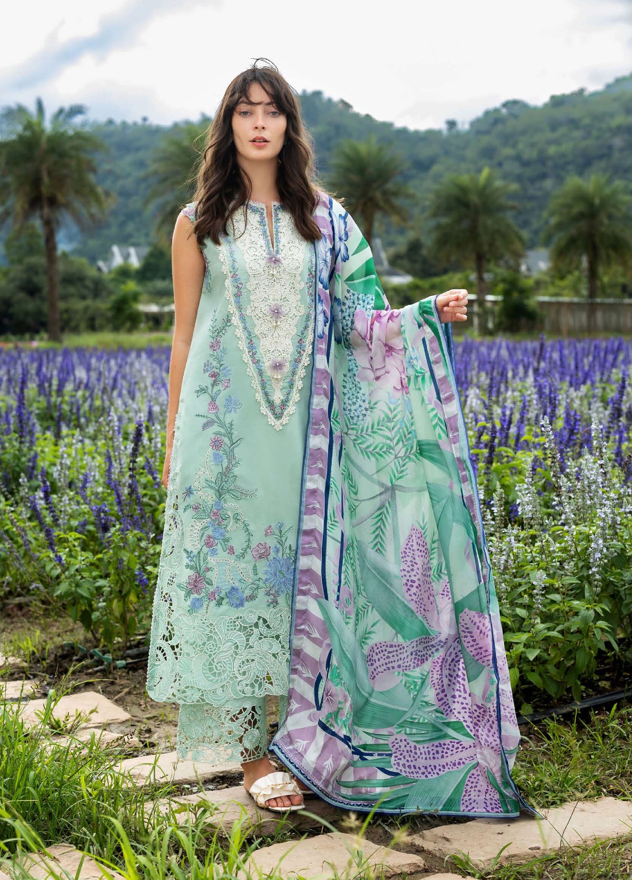 The Secret Garden by Mushq Hemline Unstitched Lawn 3 Piece Suit MU26US ...